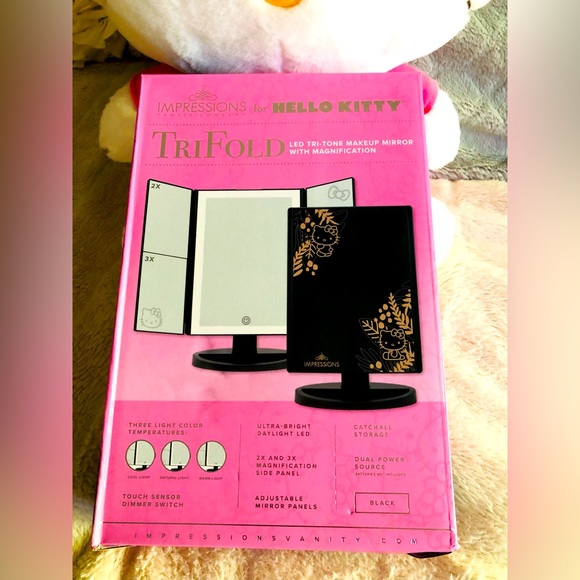 Impressions | Bath | Hello Kitty Impressions Black Tri Fold Vanity ...